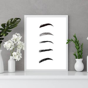 Eyebrow Chart Print, Brow Salon, Esthetician Room Decor, Brow ...