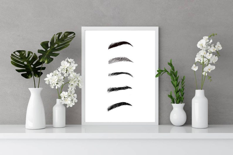 Eyebrow Chart Print, Brow Salon, Esthetician Room Decor, Brow ...
