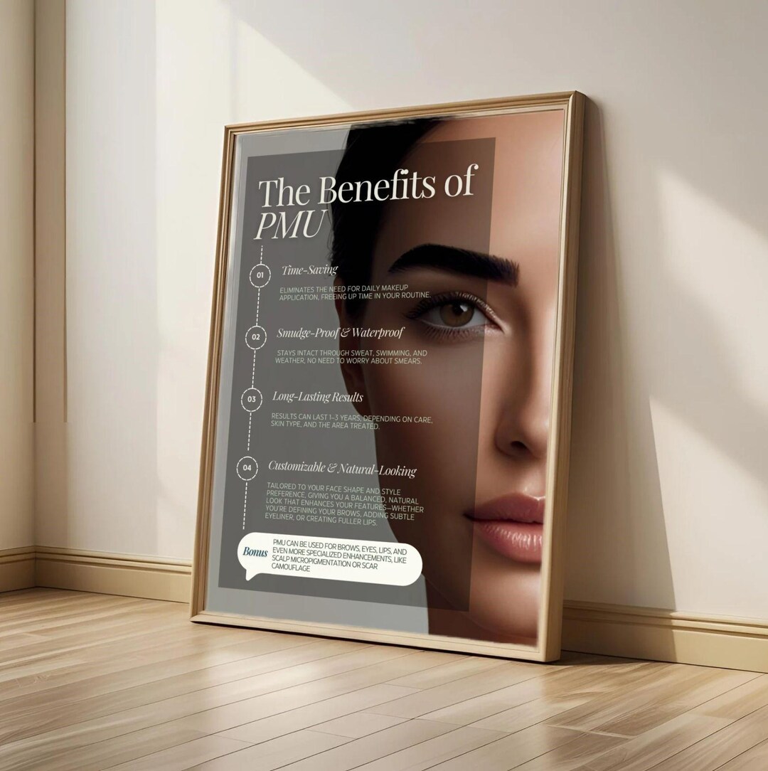 PMU Benefits Poster: Printable Permanent Makeup Decor & Beauty Salon ...