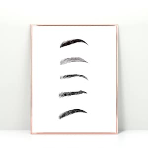 Eyebrow Chart Print, Brow Salon, Esthetician Room Decor, Brow ...