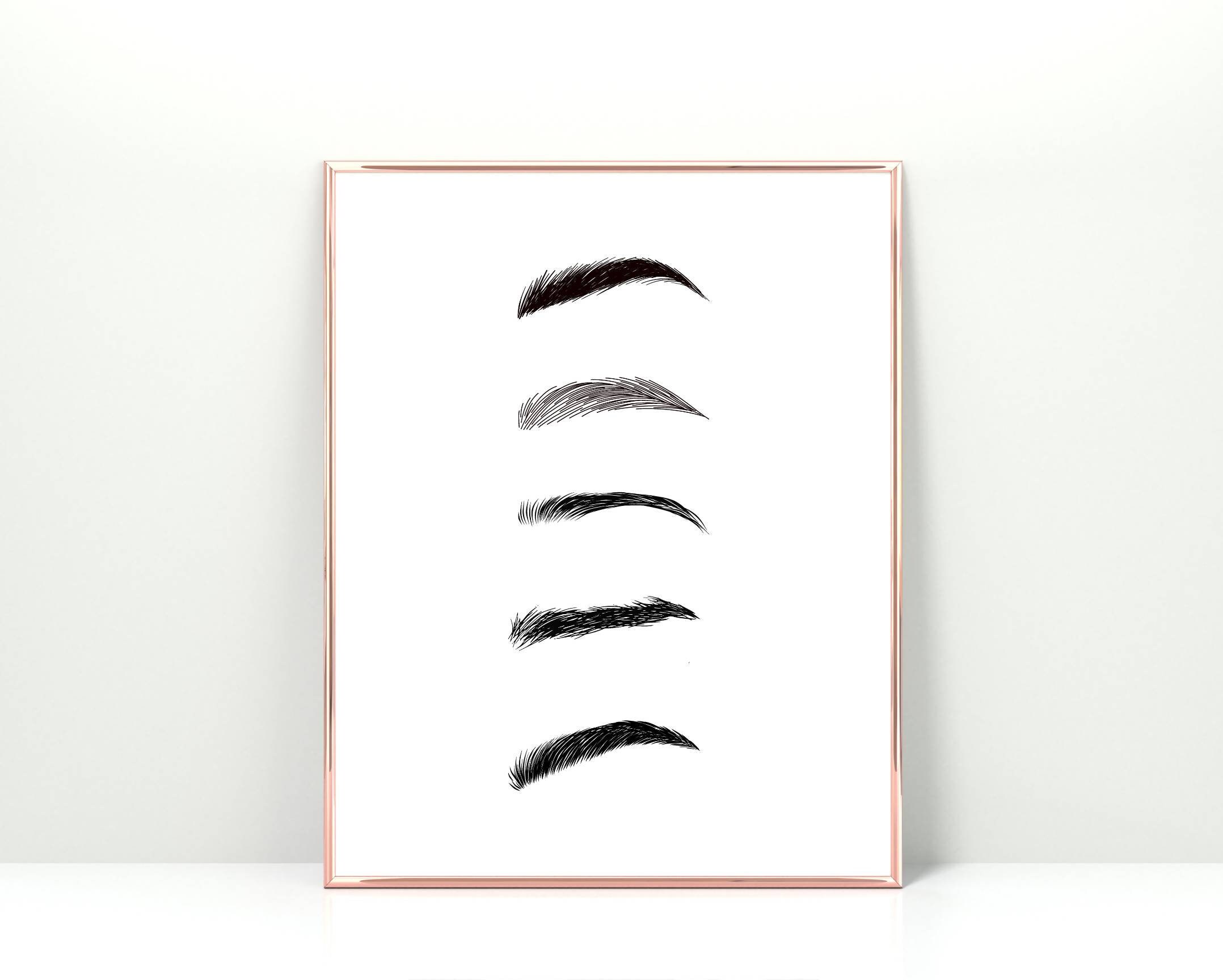 Eyebrow Chart Print, Brow Salon, Esthetician Room Decor, Brow ...