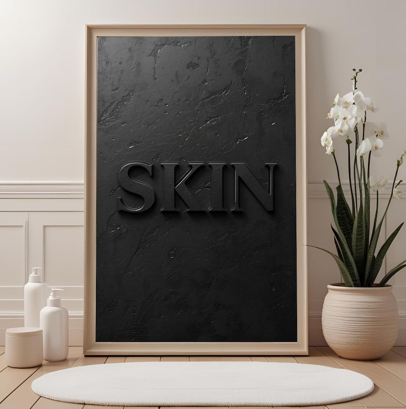 Esthetician Wall Art: Skin Embossed Typography Print for Med Spa ...