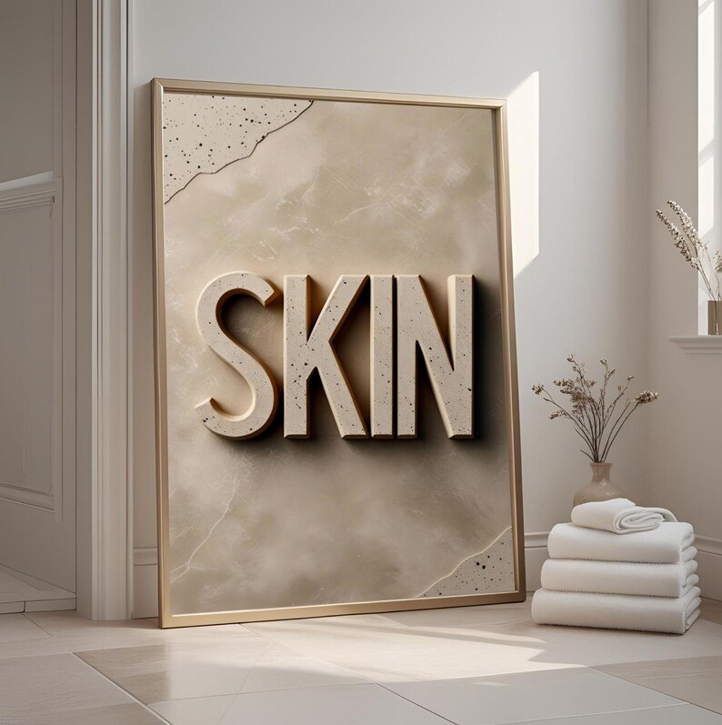 Esthetician Wall Art | Skin Embossed Typography Print | Dermatology Art ...