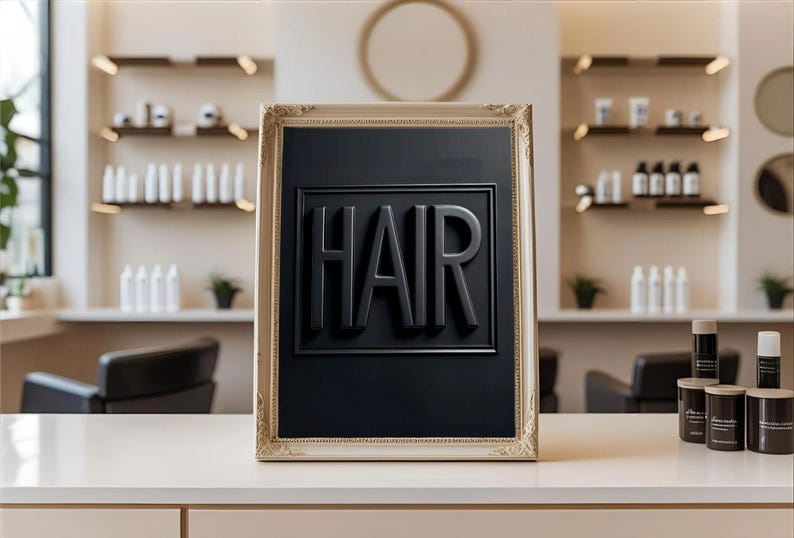 HAIR Typography Print | Modern Hair Salon Wall Art | Cosmetology & Hair ...