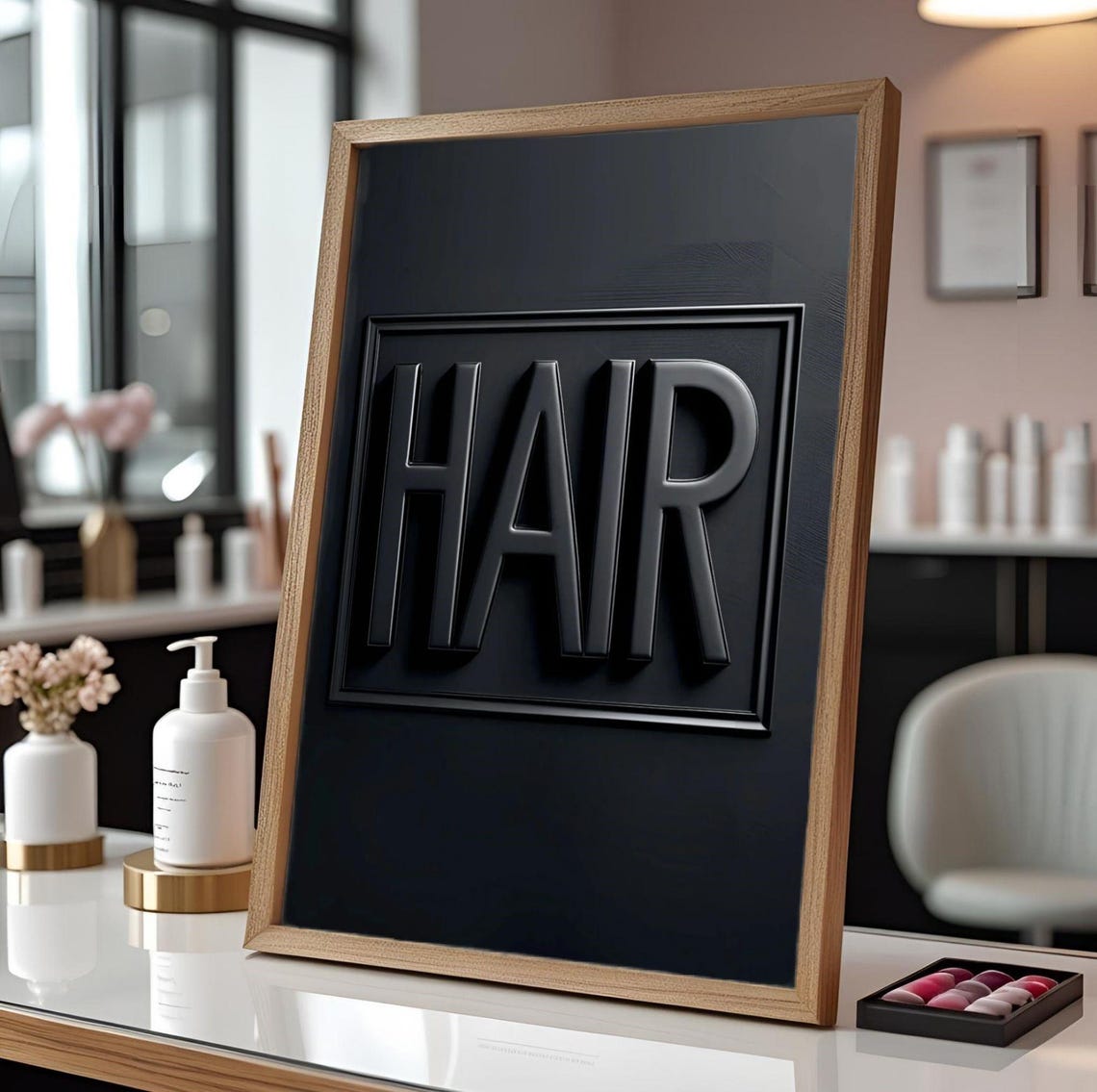 HAIR Typography Print | Modern Hair Salon Wall Art | Cosmetology & Hair ...