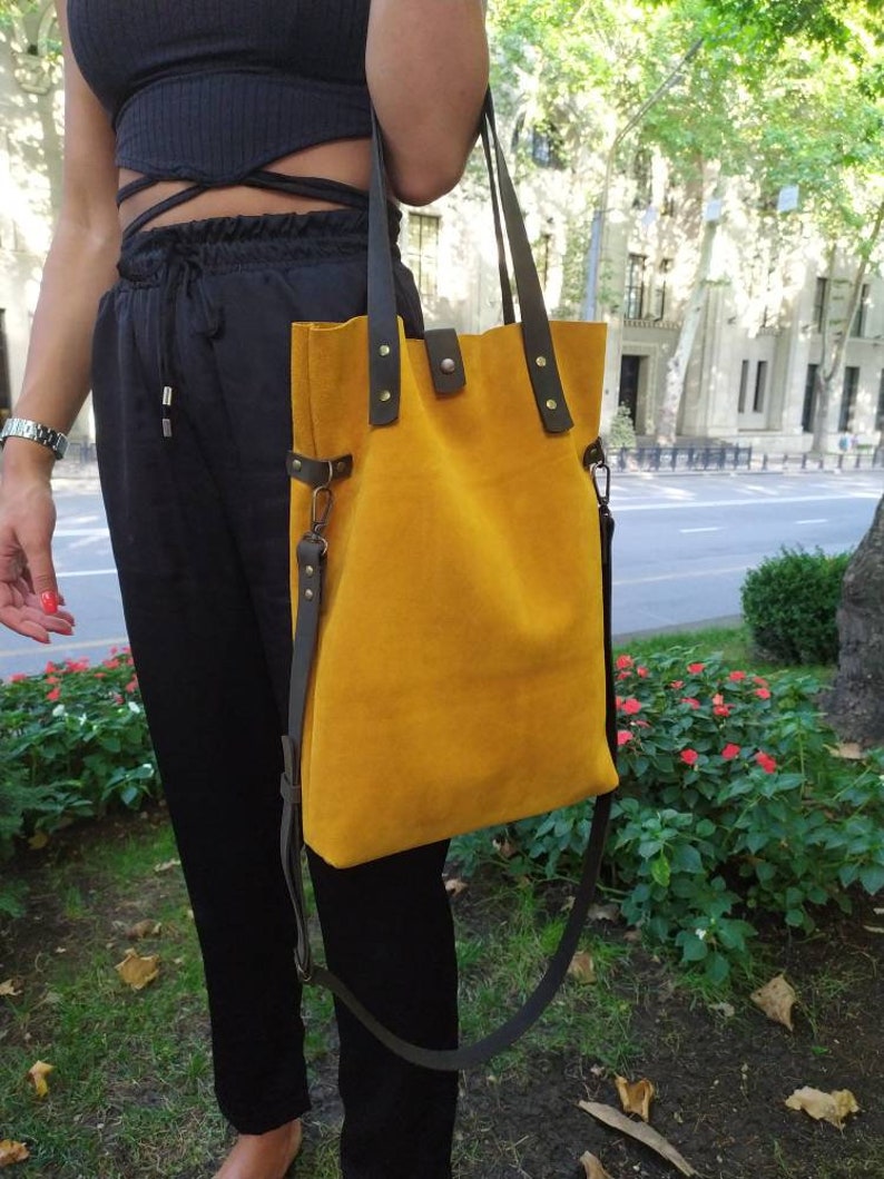 Large Leather Bag Yellow Leather Bag Handmade Leather Bag - Etsy UK