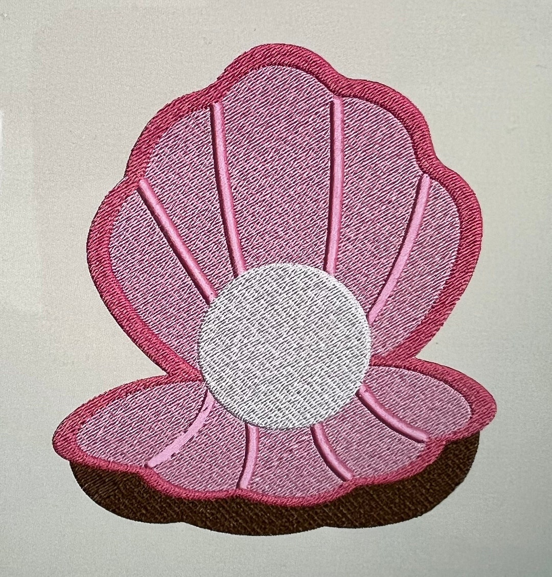 Pink Clam Machine Embroidery - Etsy