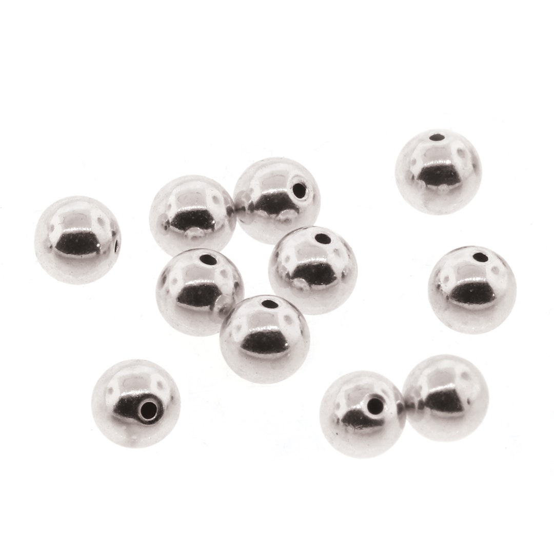 The Beadsmith Memory Wire End Caps– Round, Half Drilled Bead, 5mm ...