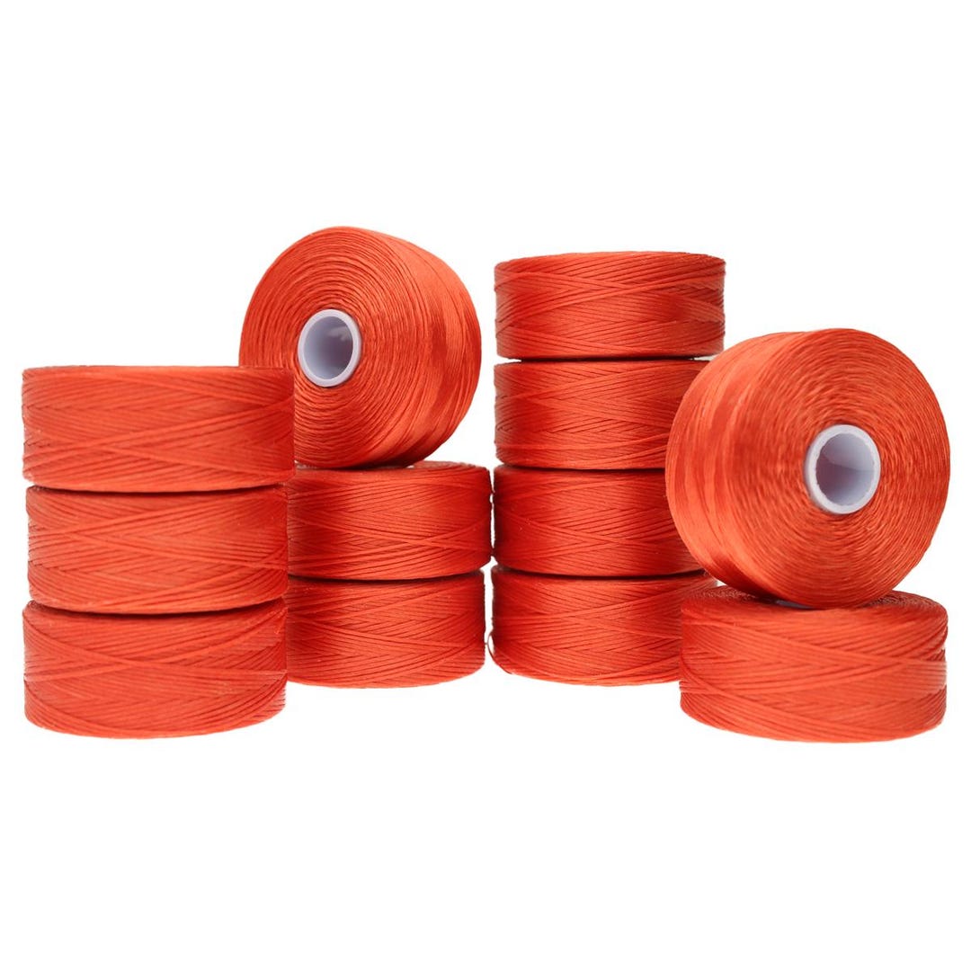 The Beadsmith S-lon Beadworking Thread 12-pack Orange Color Size D ...