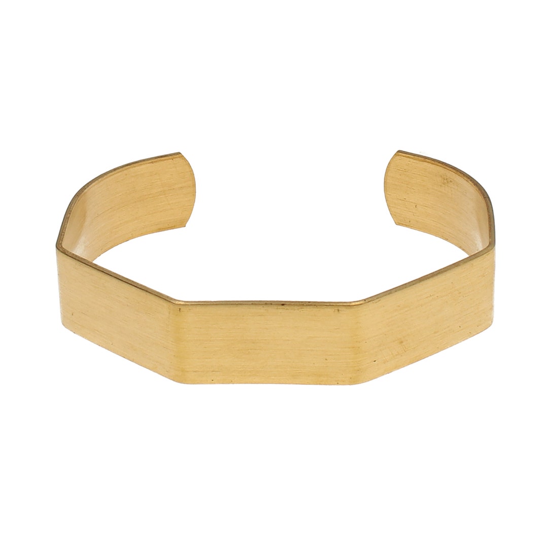 The Beadsmith Bracelet Cuff With Bends– Made of Raw Brass– Adjustable ...