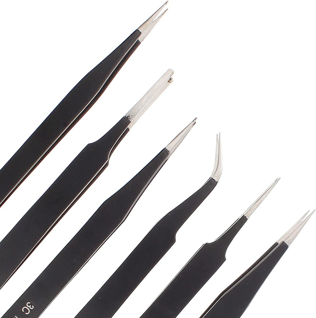 The Beadsmith Tweezer Set 6 Pieces Plastic Storage Pouch Included ...