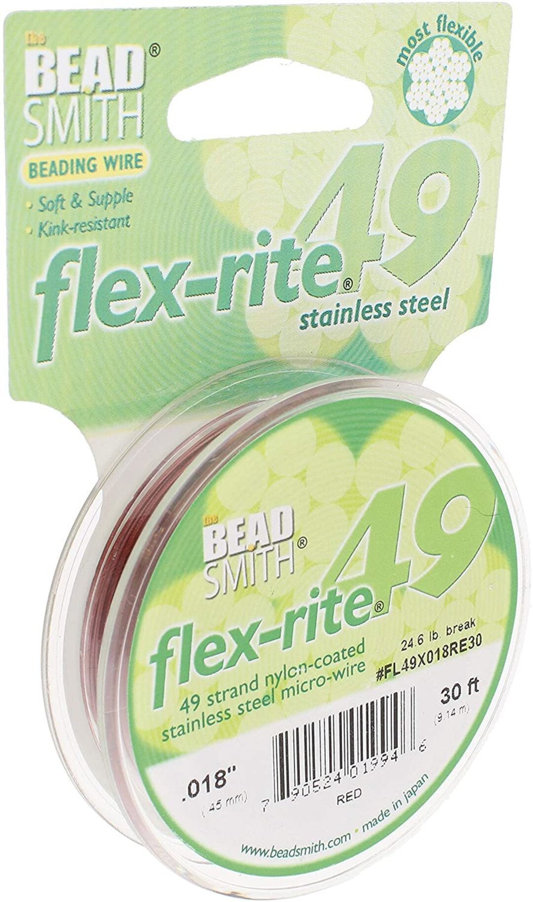 The Beadsmith Flex-rite Wire – 49 Strand, Nylon Coated, Stainless Steel ...