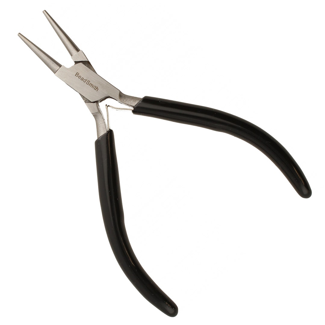 The Beadsmith Round Nose Pliers Extra Fine Tips 4.5 Inches 114mm PVC ...