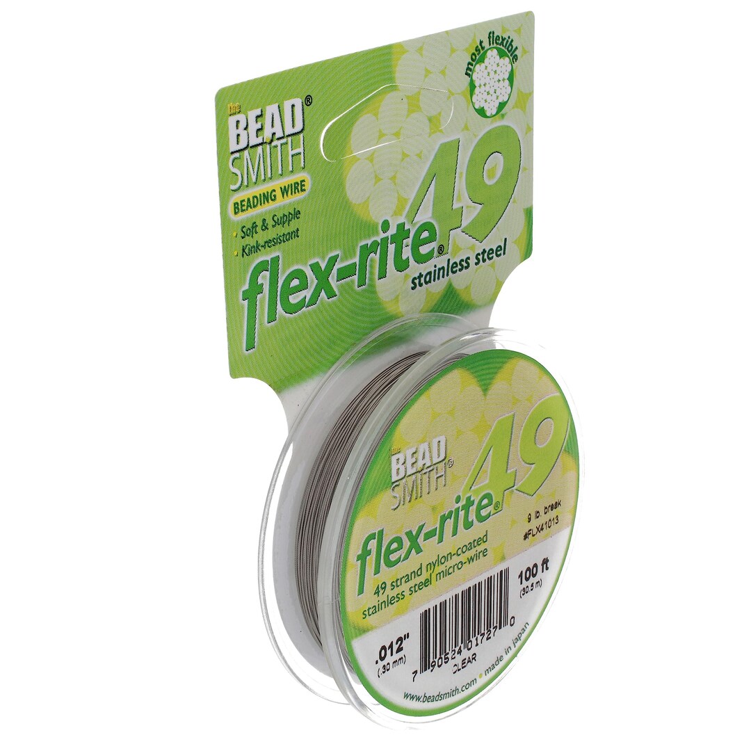 The Beadsmith Flex-rite Wire 49 Strand, Nylon Coated, Stainless Steel ...