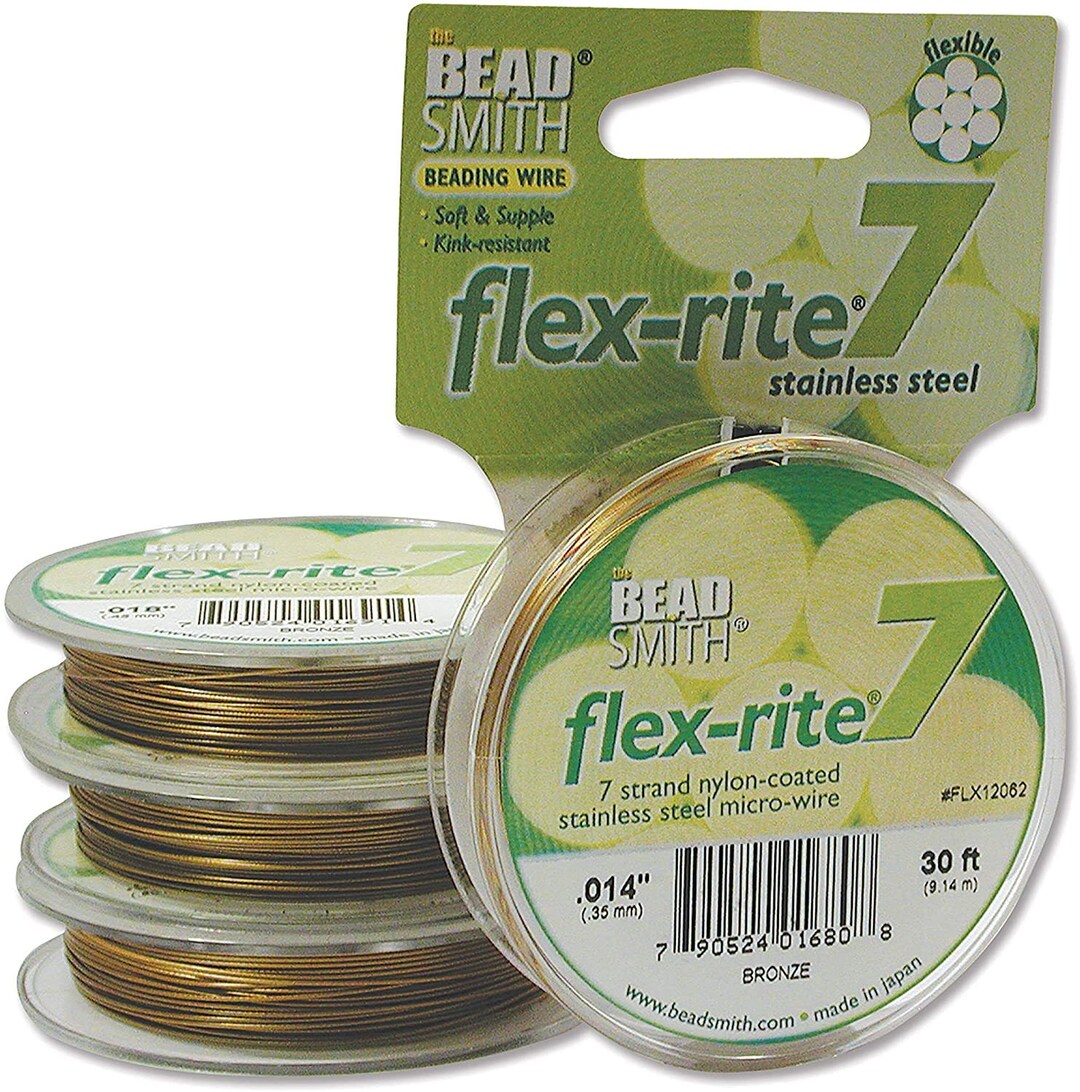 Bronze Flex Rite Beading Stringing Wire .014 Inch 30 Feet Nylon Coated ...