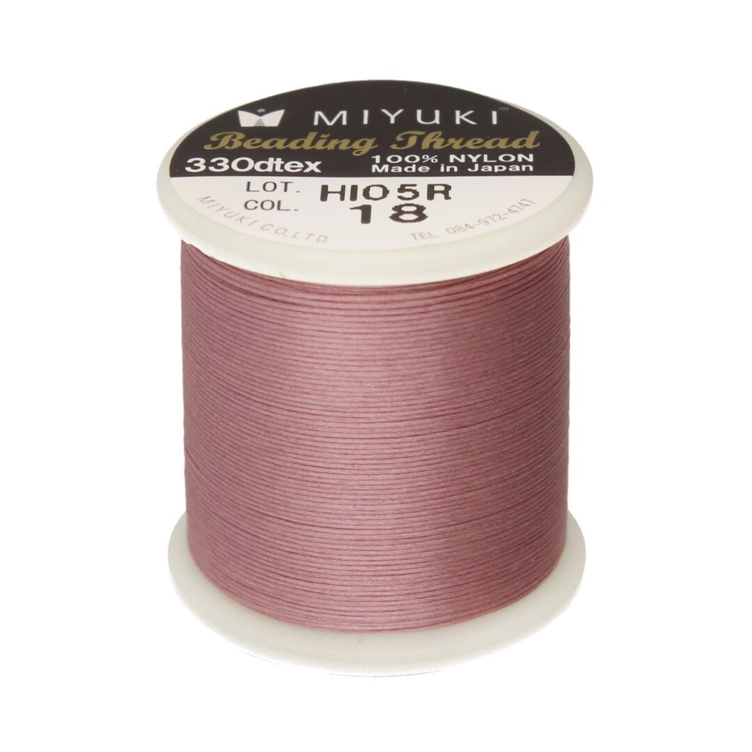 Miyuki Bead Thread – Rose Color – Pre-waxed Nylon, .2mm Diameter, 50 ...