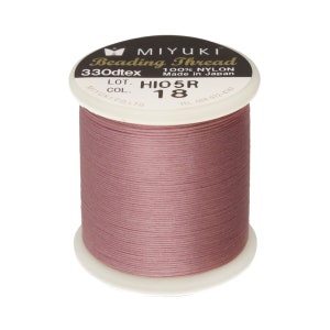 Miyuki Bead Thread – Rose Color – Pre-waxed Nylon, .2mm Diameter, 50 ...