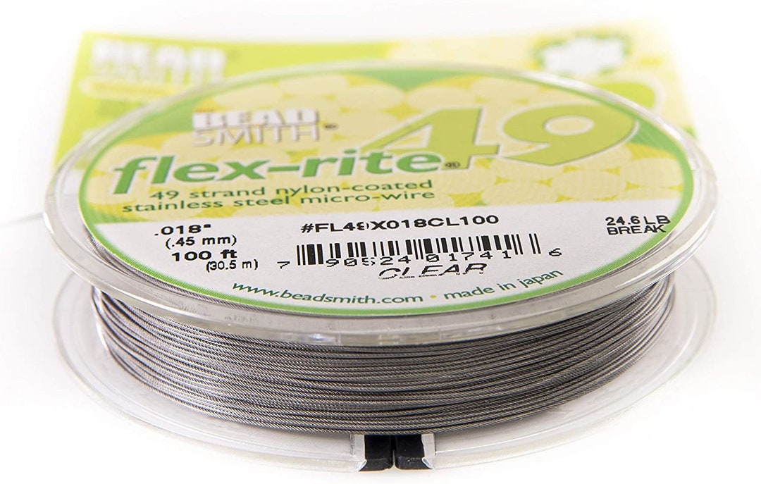 The Beadsmith Flex-rite Wire 49 Strand, Nylon Coated, Stainless Steel ...