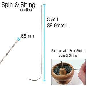 The Beadsmith Spin & String, Spinning Wheel Needle, 3.65 In. 100 Pieces ...