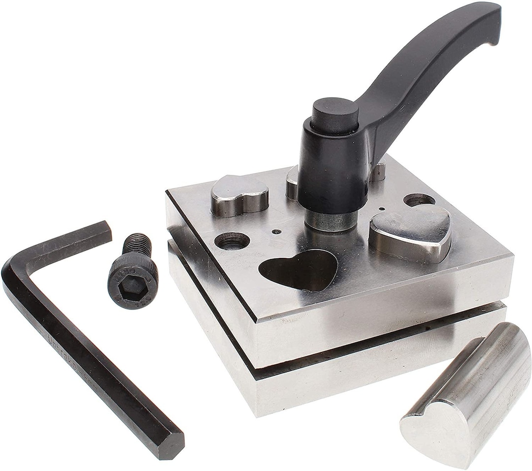The Beadsmith Steel Heart Disc Cutter Set With 5 Punches, Die, Lever ...
