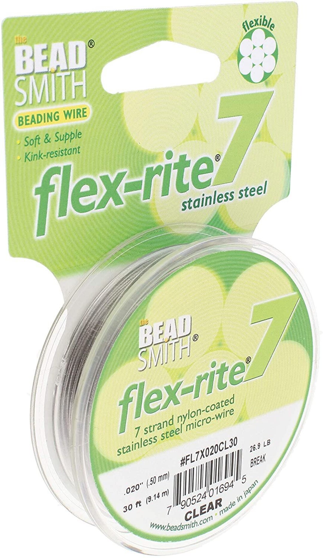 The Beadsmith Flex-rite 7 Strand Nylon Coated, Stainless-steel Beading ...