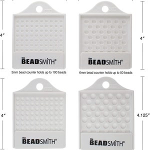 The Beadsmith Bead Counter Set – 4 Trays in Assorted Sizes, 3-8mm ...