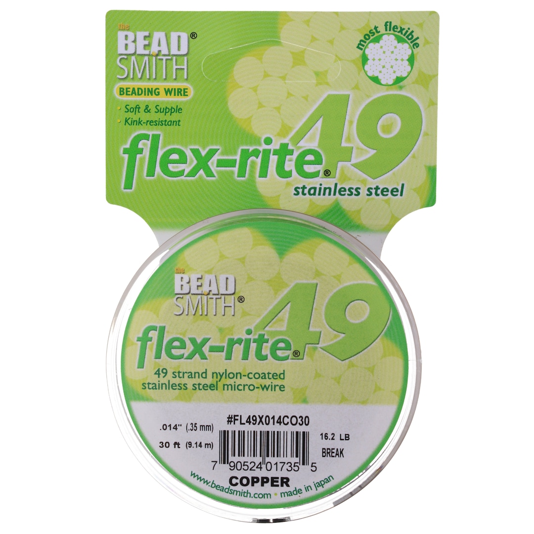 The Beadsmith Flex-rite 49 Strand Nylon Coated, Stainless-steel Beading ...