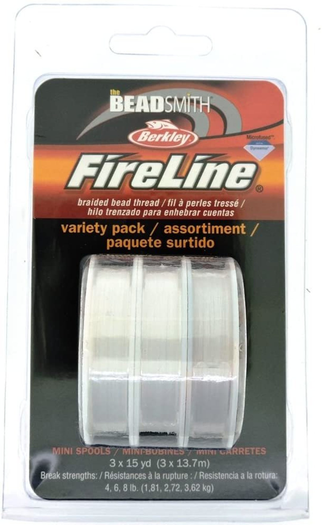 Fireline Microfused Braided Bead Thread, Variety Pack, 3 X 15 Yard ...