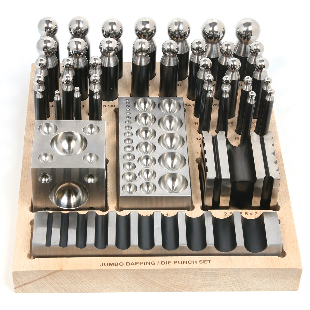 The Beadsmith 40pc Deluxe Doming Set– Inc. 36 Steel Punches, 4 Blocks ...