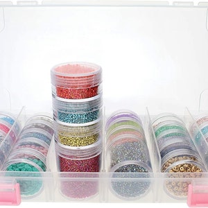 The Beadsmith Personality Case, Clear Plastic Bead Storage Case With 28 ...