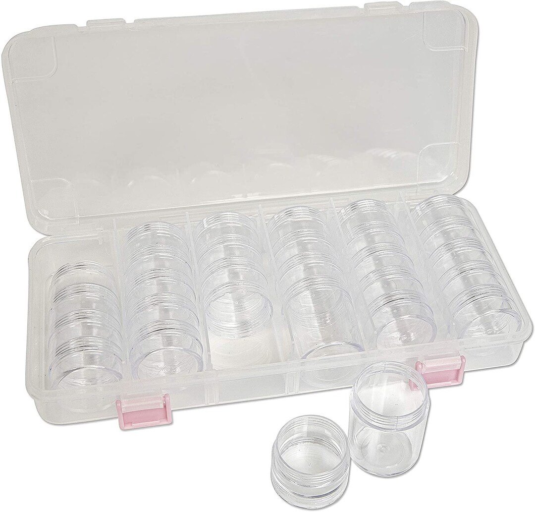 The Beadsmith Personality Case, Clear Plastic Bead Storage Case With 28 ...
