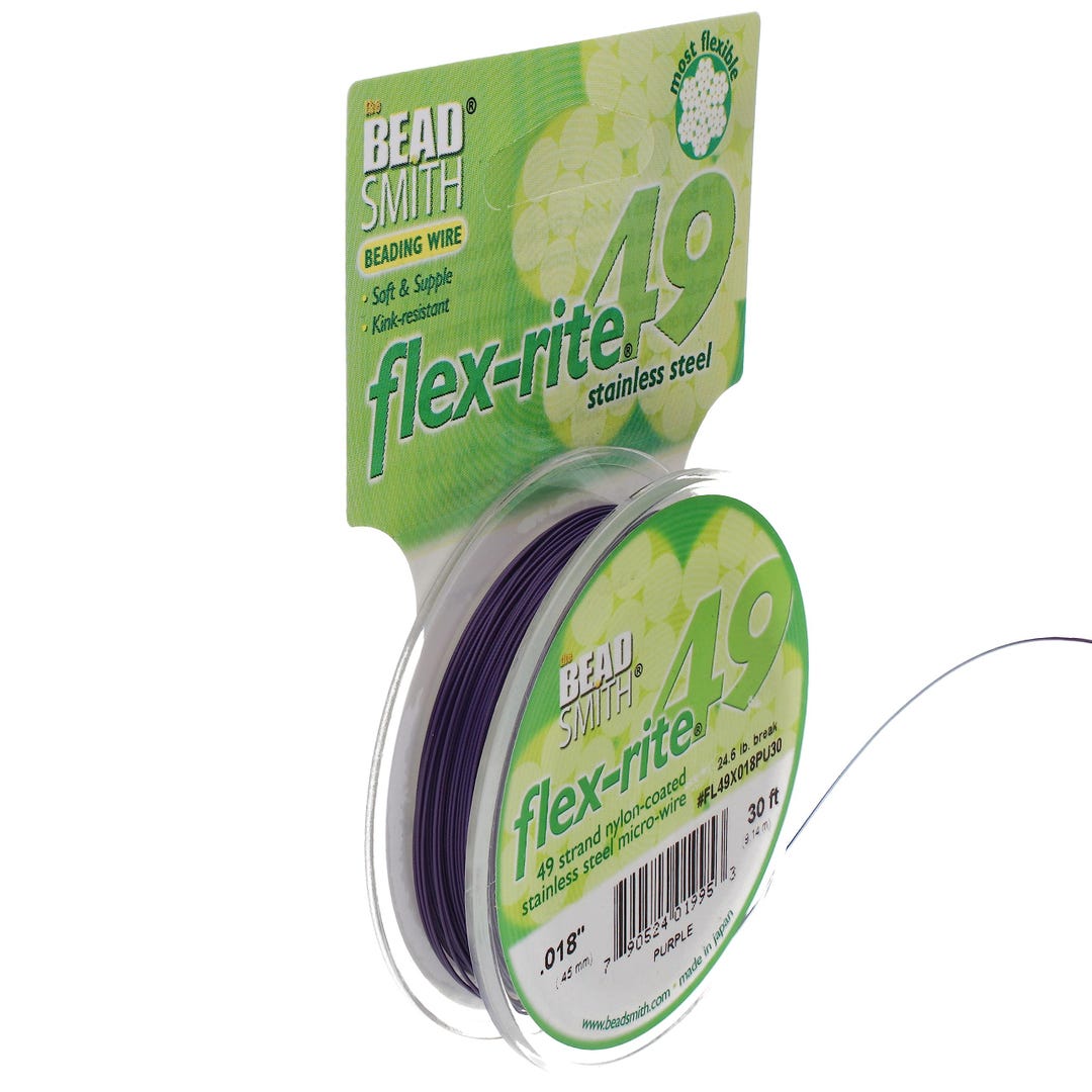 The Beadsmith Flex-rite 49 Strand Nylon Coated, Stainless-steel Beading ...