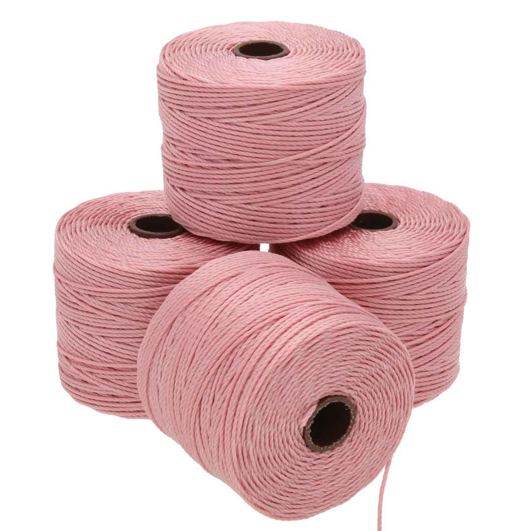The Beadsmith S-lon 18 Cord Rose Color Tube of 4 Spools 77 Yards Ideal ...