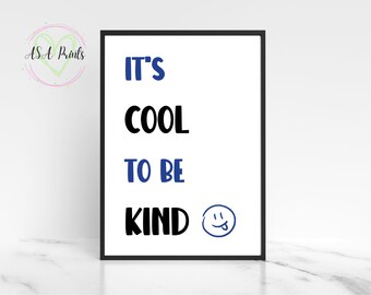 It's Cool to Be Kind // Kindness // A4 Print // A5 Print - Etsy