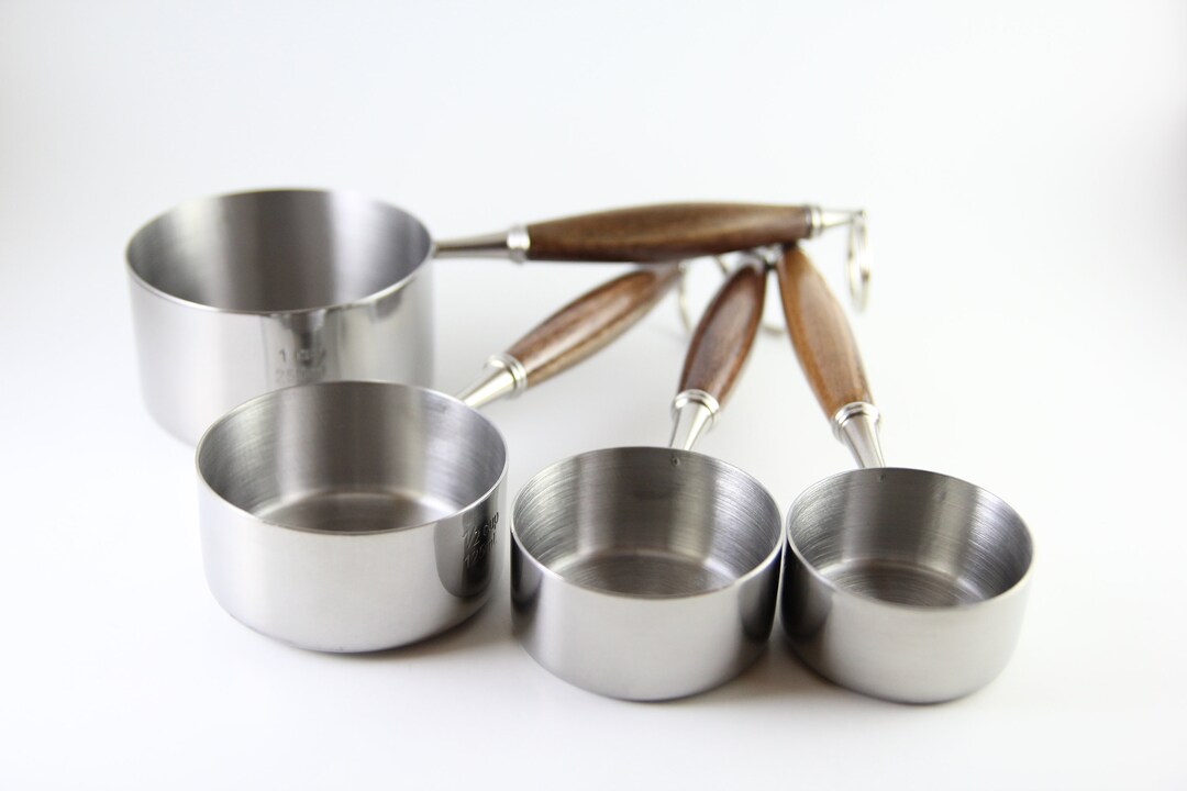 Hand Made Wood Measuring Cup Set - Two Tone Walnut - Etsy