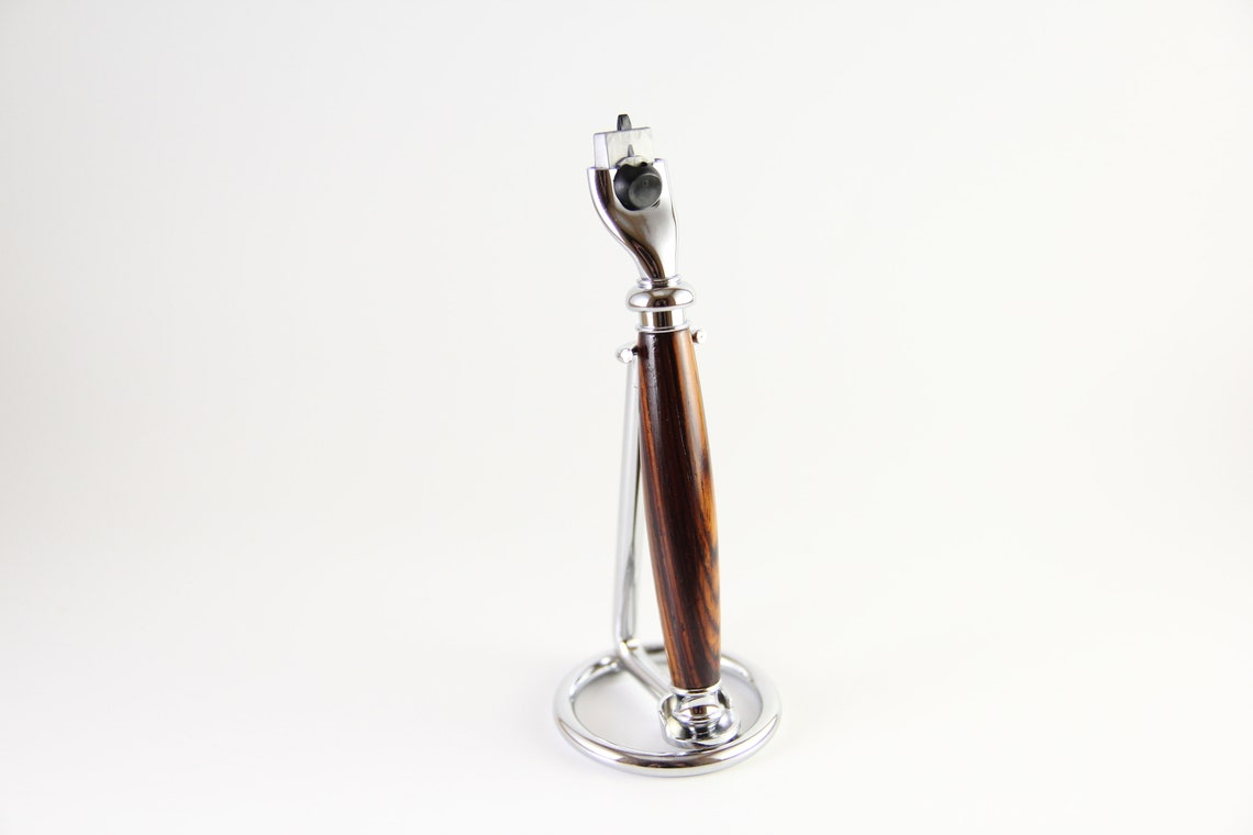 Wood Mach 3 Razor Handle and Stand | Etsy