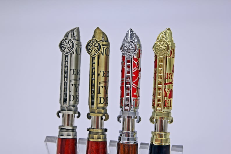 Handmade Firefighter Pen - Wood & Metal, Honor Bravery Duty - Etsy