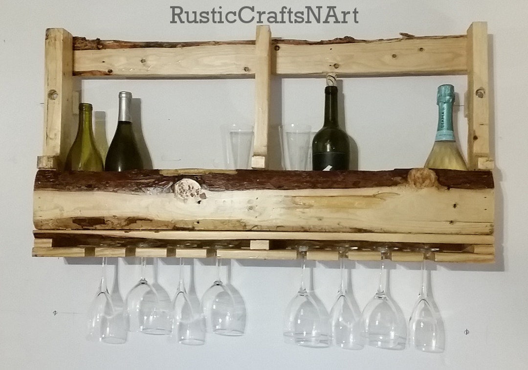Reclaimed Wood Wine Rack Home Decor Barn Wood Log Cabin Wine Storage ...
