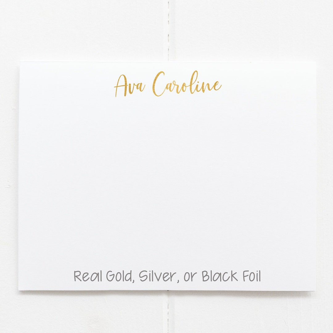 Custom Foil Stationery Name Cards Gold Silver Black Foil Customized ...
