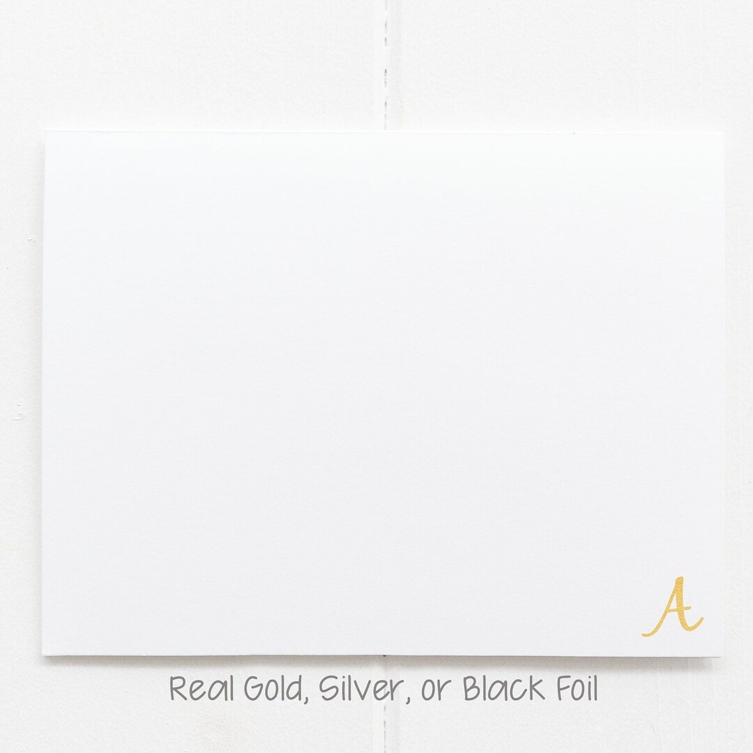Foil Pressed Initial Cards Gold Silver Black Foil Monogram Cards ...