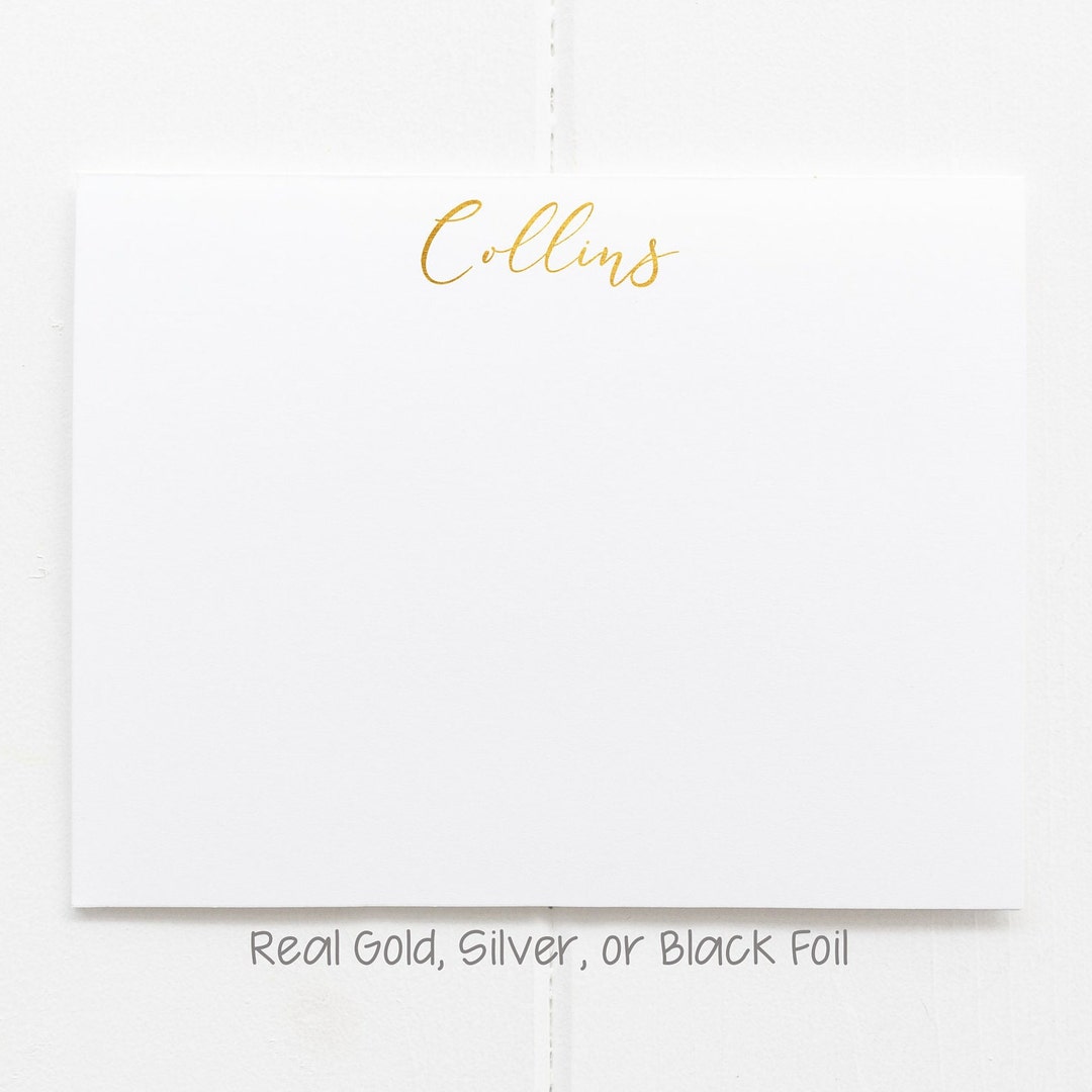 Custom Foil Pressed Name Cards Gold Silver Black Foil Personalized ...