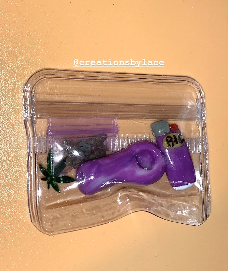 Miniature Stoner Pack / Mini Sculpted Fake Pipe Weed Bag and - Etsy