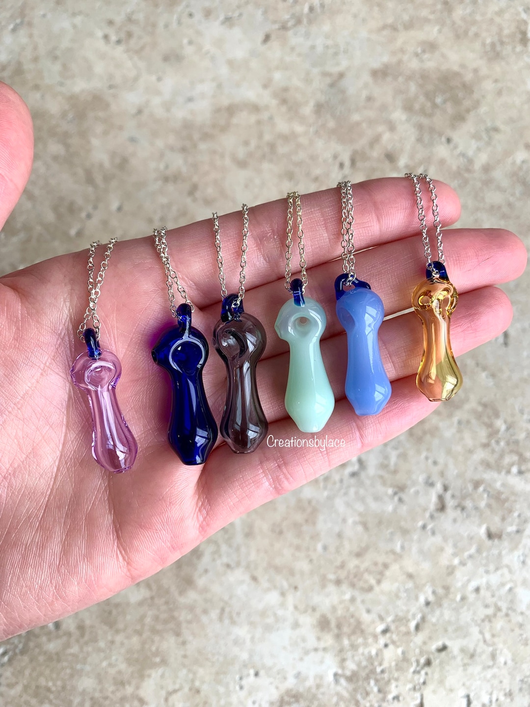 Miniature Glass Smoker Pendant Necklace - Etsy