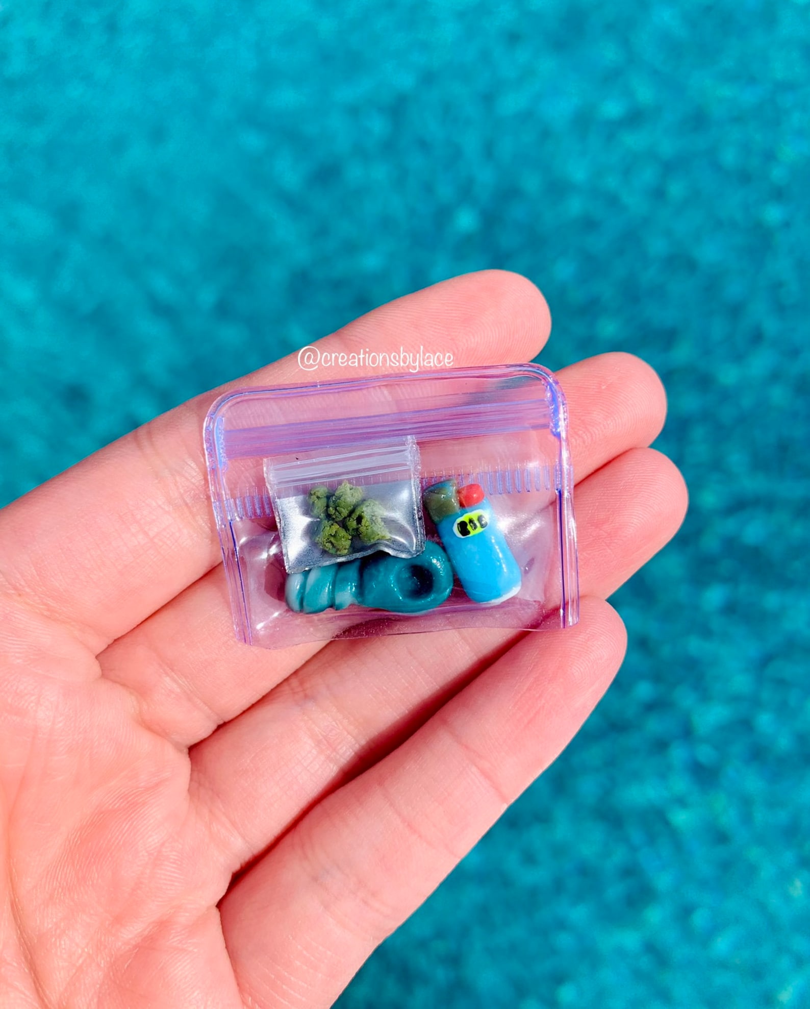 Miniature Stoner Pack / Mini Sculpted Fake Pipe, Weed Bag, and Bic ...