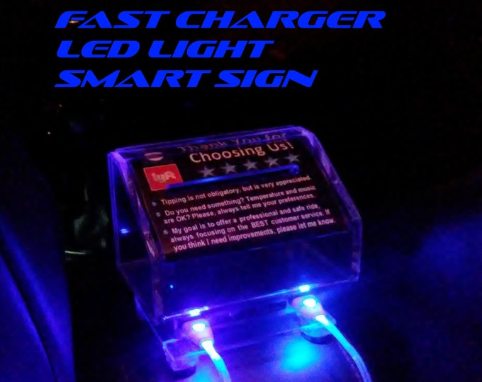 Uber Lyft Sign & Tip Box With 5 USB Port Rapid Charging - Etsy