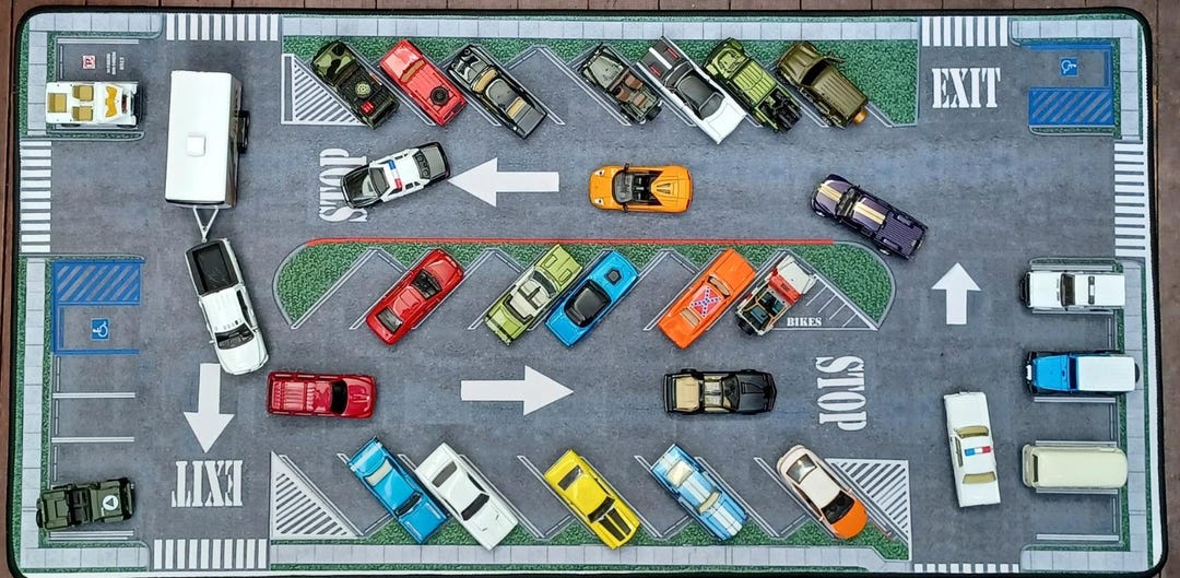 31"x 15.5" Desk Mat Parking Lot 1:64 Scale - Etsy