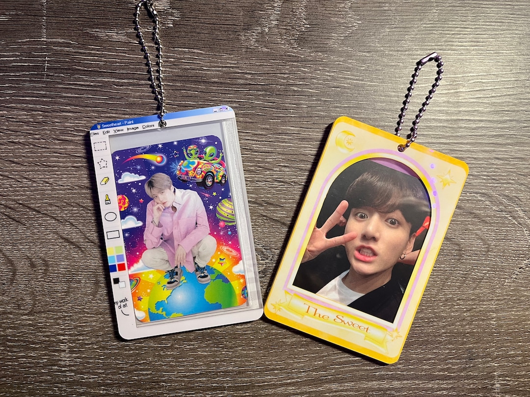 Acrylic Photocard Keychain Frame Holder Love Paint Sakura Card K-pop ...