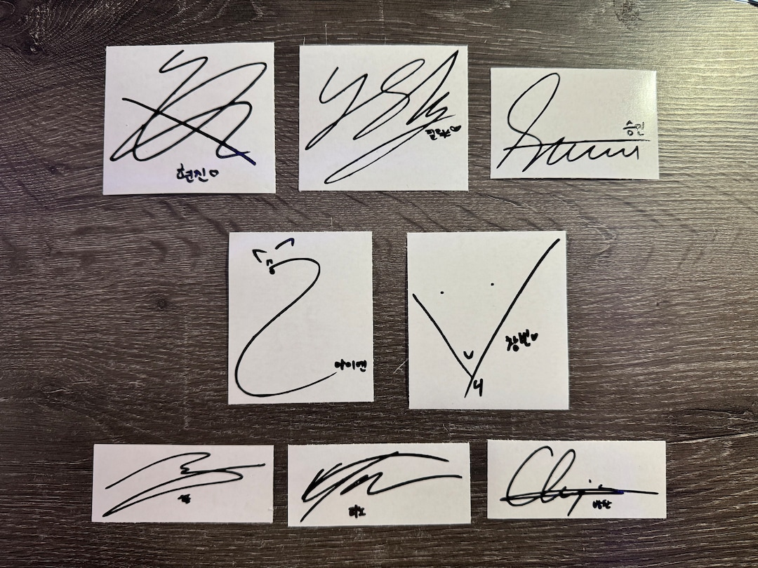 Stray Kids Signature Decals Bang Chan Lee Know Changbin Hyunjin Han ...