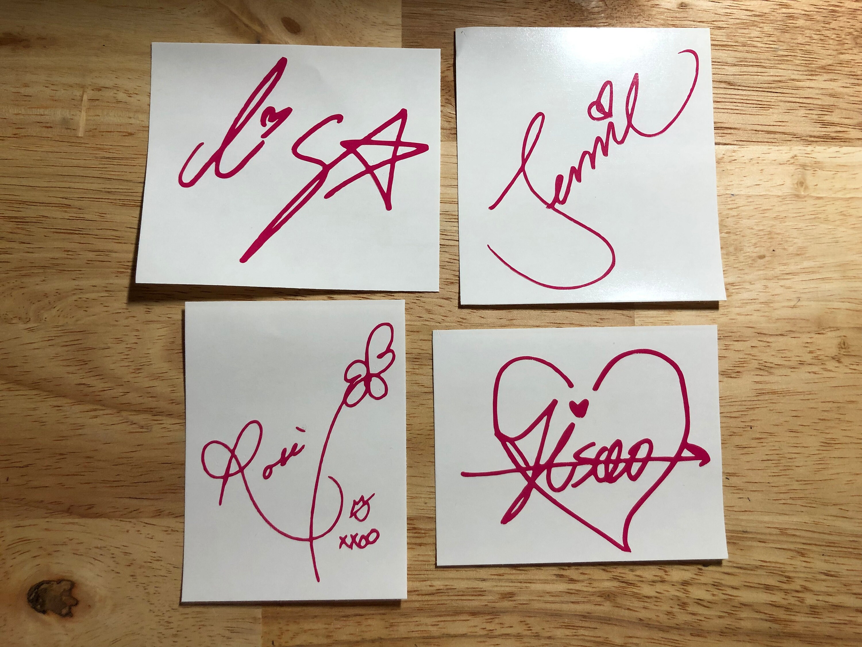 BLACKPINK Signature Decals Jisoo Jennie Lisa Rose Blink 블랙핑크 - Etsy