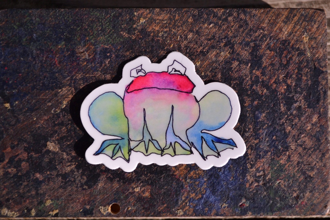 Blushing Frog Watercolor Sticker - Etsy